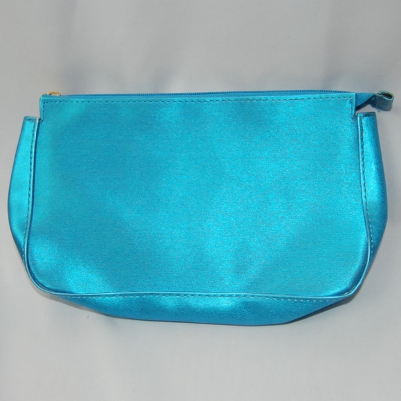 Estee Lauder | Bags | Estee Lauder Metallic Blue Cosmetic Bag | Poshmark